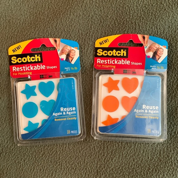 Scotch | Other | Nip Scotch Restickable Shapes For Mounting Blue And ...